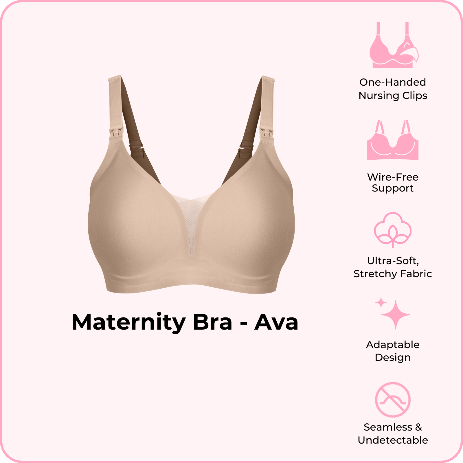 BOOMBA Maternity Bra - Ava | One-Handed Clips & Wire-Free Support ...
