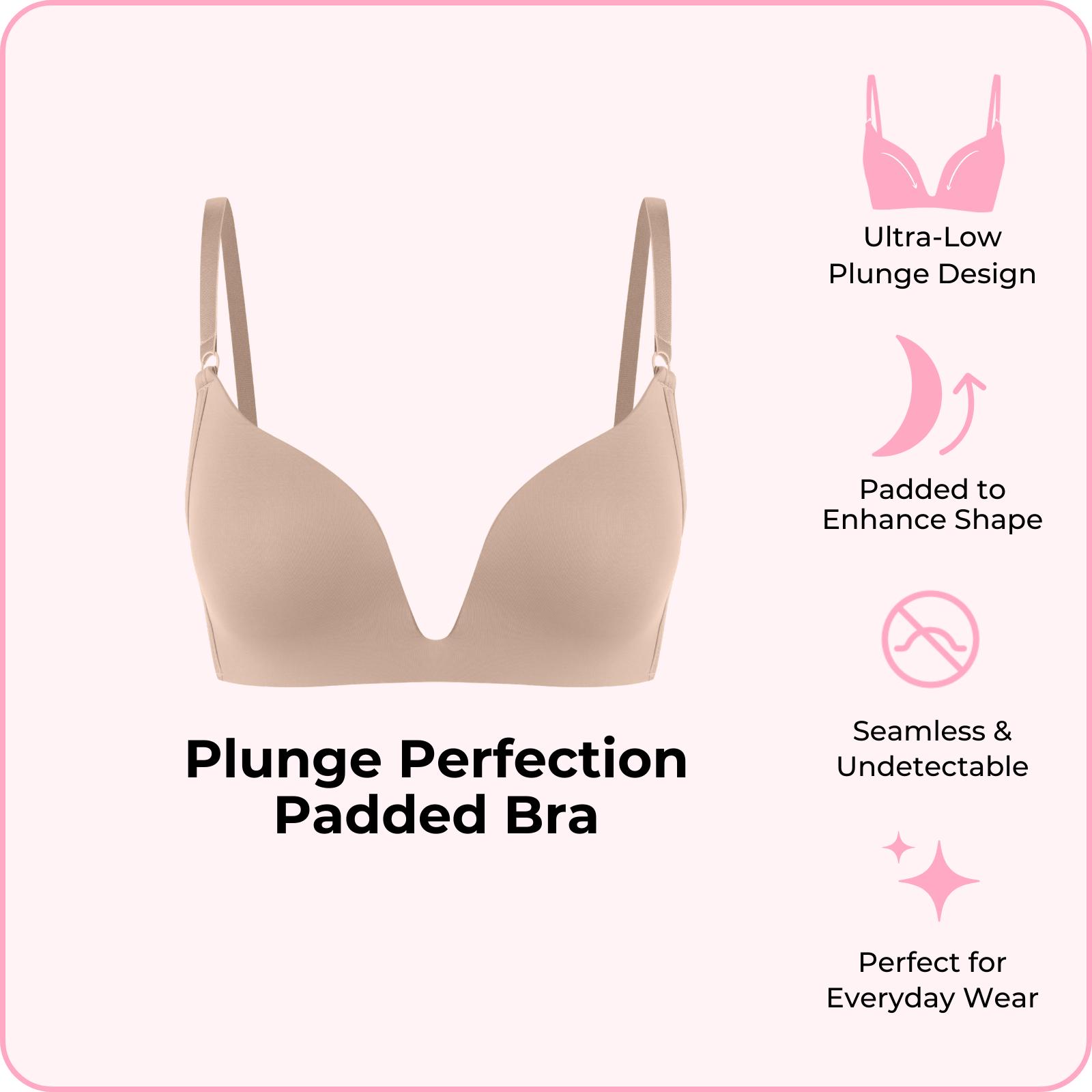 Ultra Deep Plunge Padded Bra | Invisible Under Low Necklines | BOOMBA ...